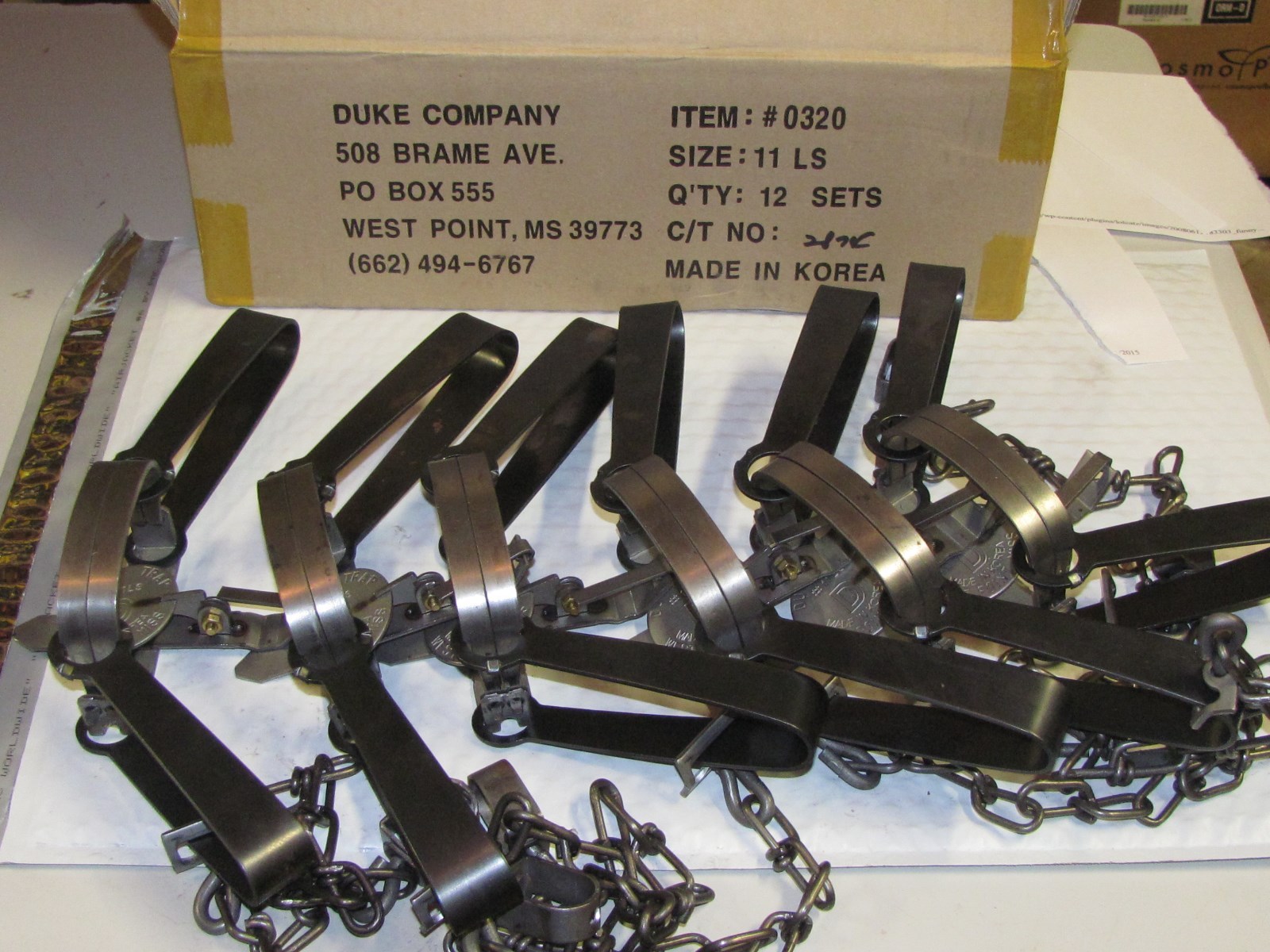 12 Duke #11Long Spring Foothold Traps Mink Muskrat Gopher Trap coon0320 ...