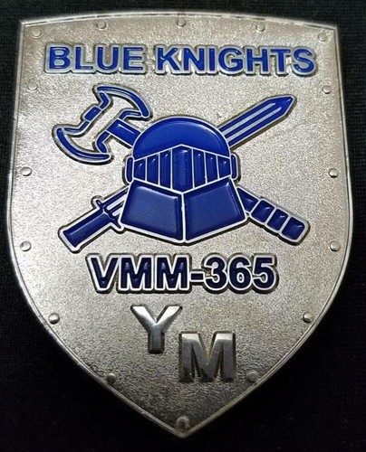 USMC VMM-365 Blue Knights Commander's Shield Shaped Challenge Coin | eBay