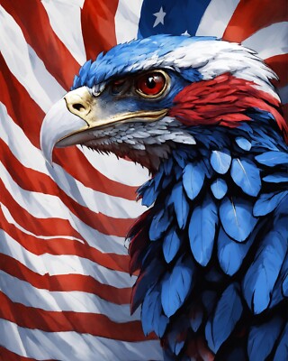 4th of July U.S.A Patriotic Art Print Design 8x10 High Quality Glossy ...