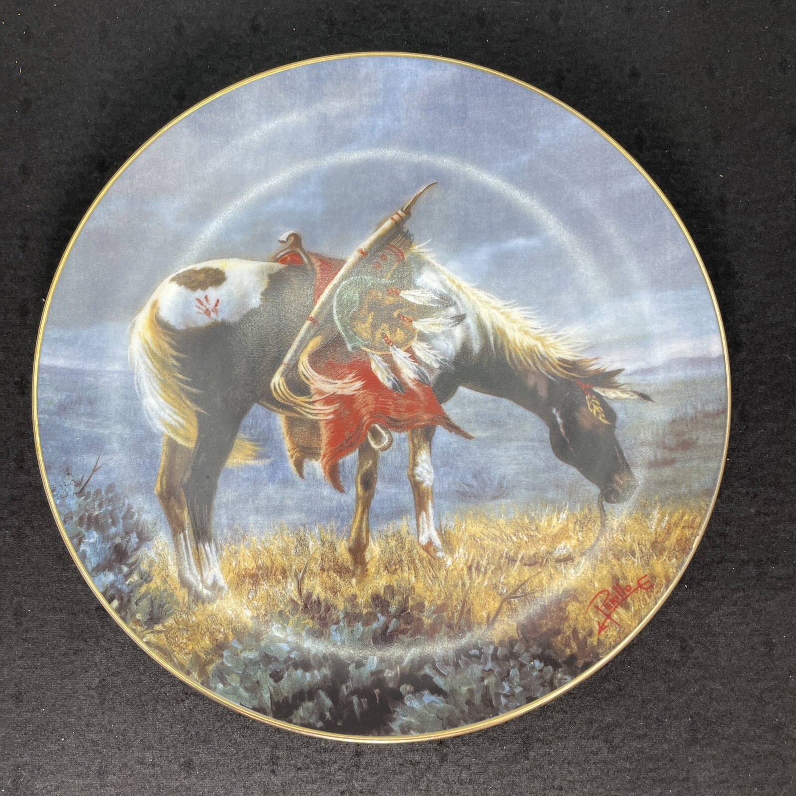 Vintage Nightshadow Sioux War Pony Plate 8" War Ponies of the Plains | eBay