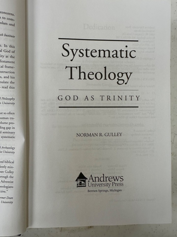 Set of 3 Systematic Theology Norman R Gulley 1973 SDA Adventists books ...
