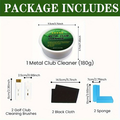 Metal Iron Face Golf Club Cleaning Kit: Drivers, Grips, Brush, Polish ...