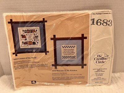 VTG the creative circle cross stitch kit My little corner of the World ...