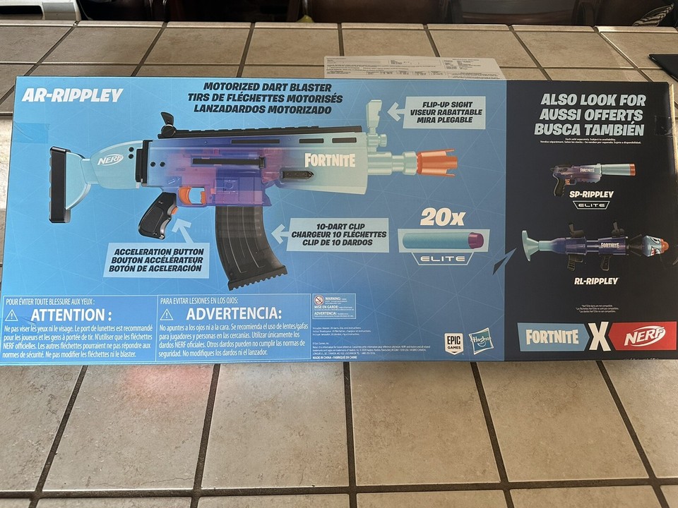 Nerf Fortnite AR-RIPPLEY Motorized Dart Blaster 630509973774| eBay