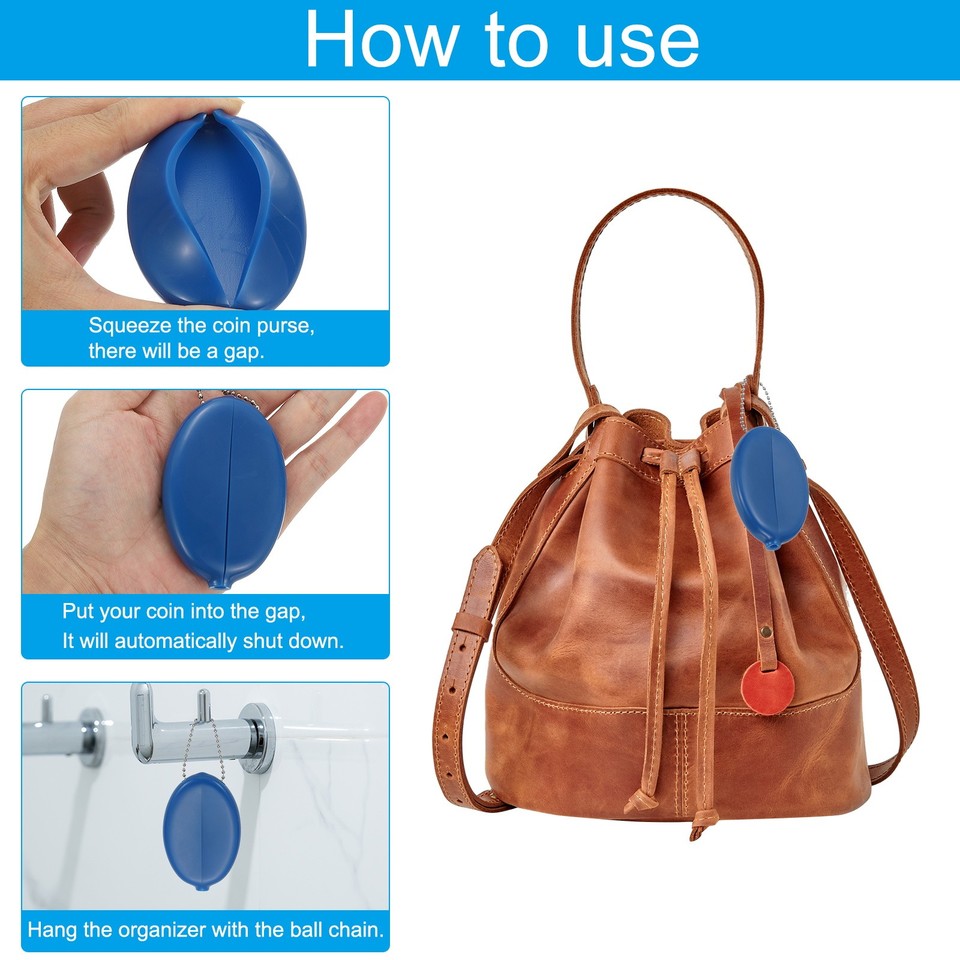 Rubber Coin Purse, 6 Pcs Squeeze Coin Holders with Chain for Men, Lake ...