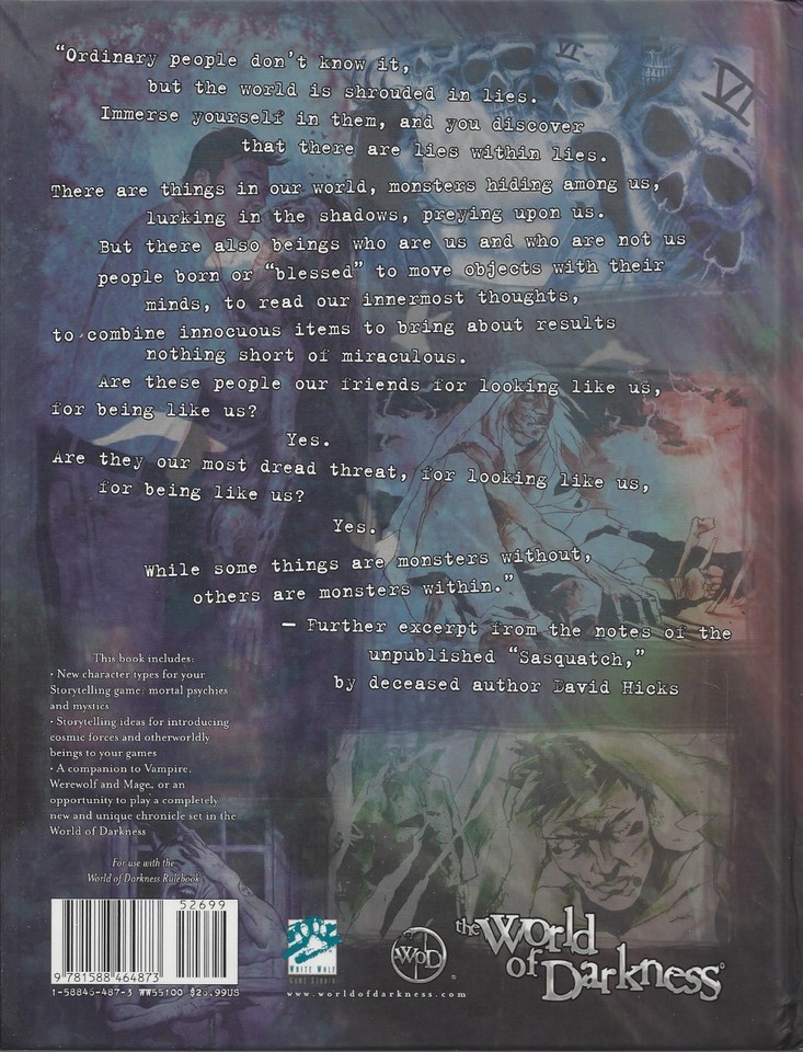 World of Darkness RPG Second Sight HC NEW White Wolf WW 55100 | eBay