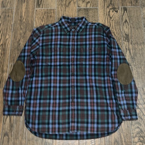 Mens Pendleton Flannel Elbow Patch Hawthorne Button Down Shirt Size ...