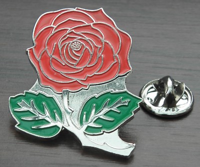 Beautiful English Red Rose Pin Badge Flower England Labour Brooch | eBay