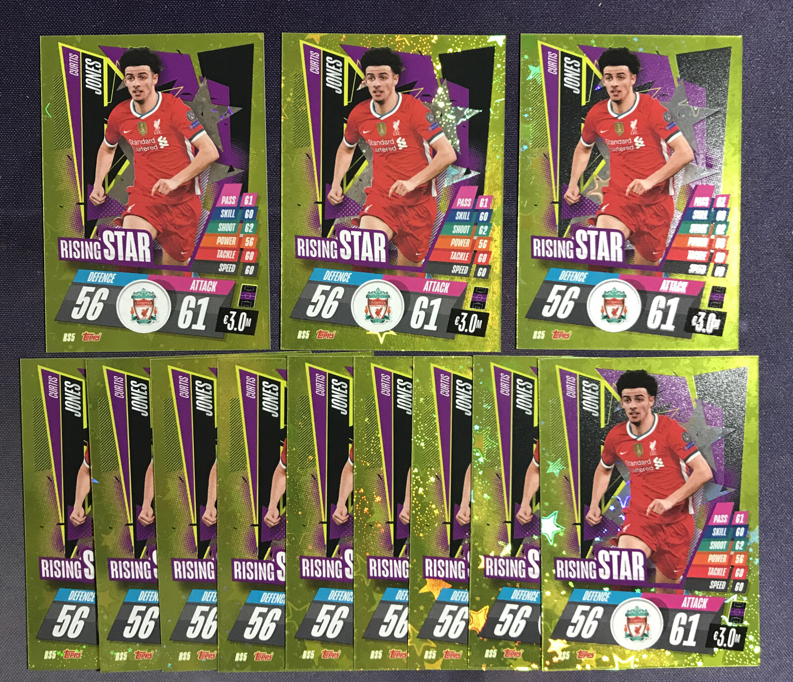 ( 12x ) CURTIS JONES RC 2020-21 TOPPS MATCH ATTAX UEFA CL RISING STAR ...