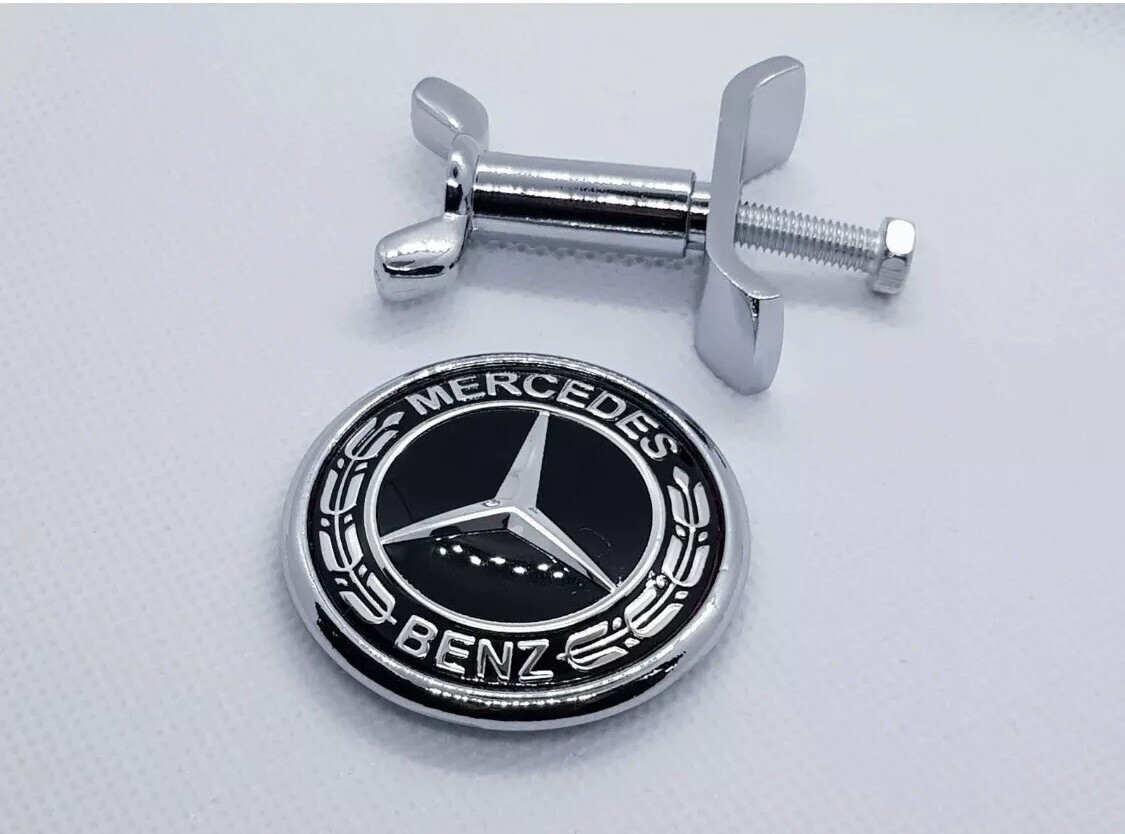 New Mercedes Benz Bonnet Badge Hood Emblem Sticker C S E Class 44mm ...