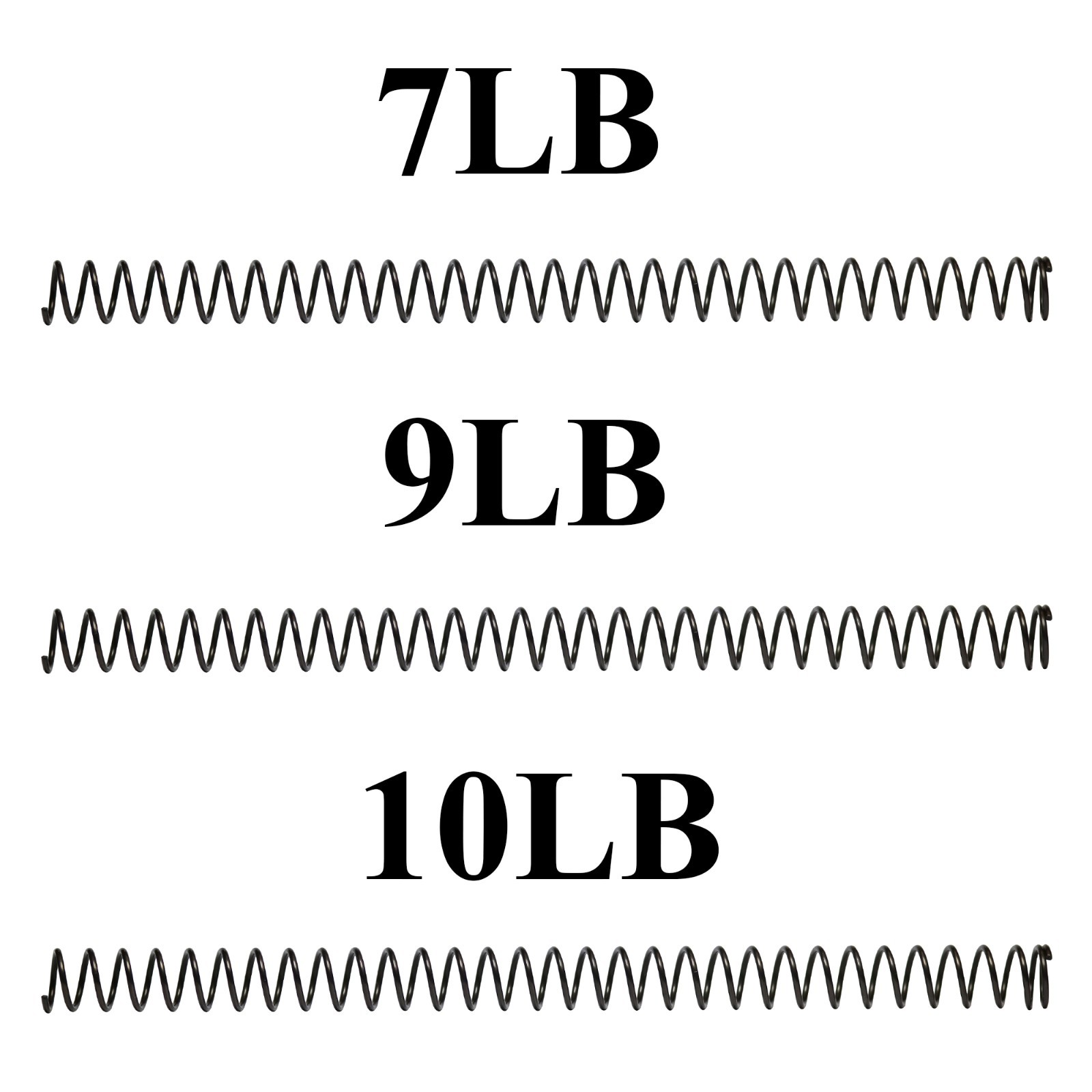 1911 lot 3X recoil spring kit, government size, 7LB, 9LB, 10LB, 1911 ...