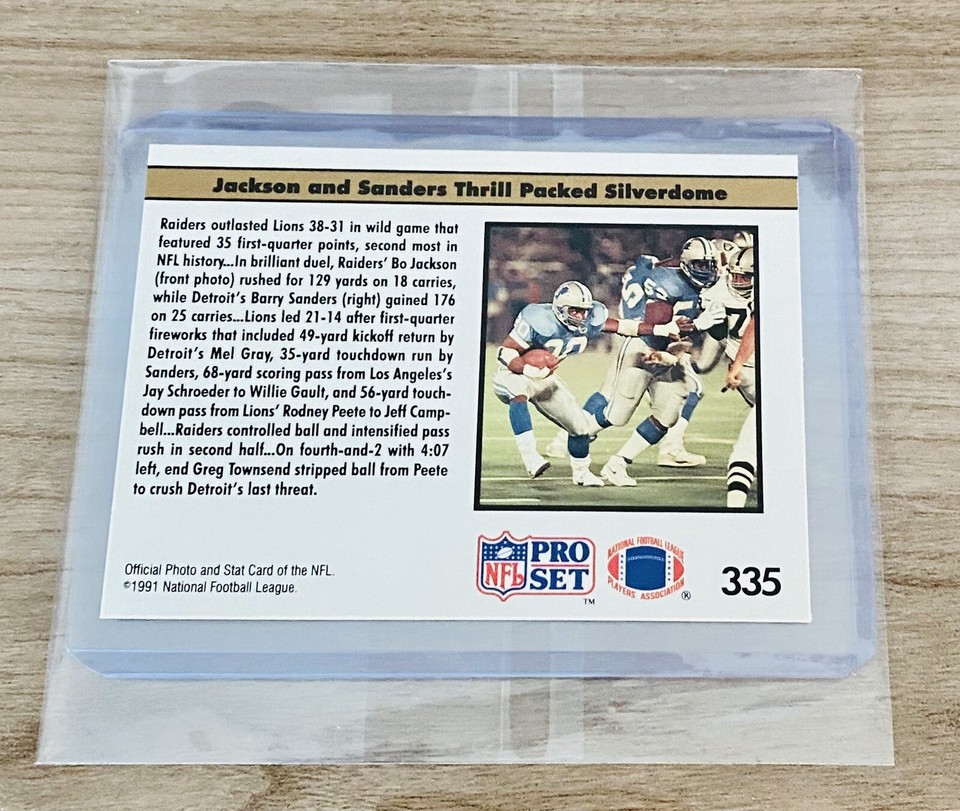 1991 Pro Set Bo Jackson - 1990 Replay The Bo and Barry Show card #335 🌟 ...