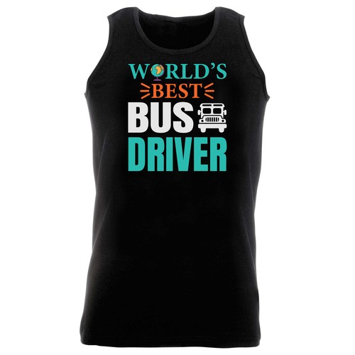 Worlds Best Bus Driver - Novelty Funny Muscle Singlet Vest Unisex Tank ...