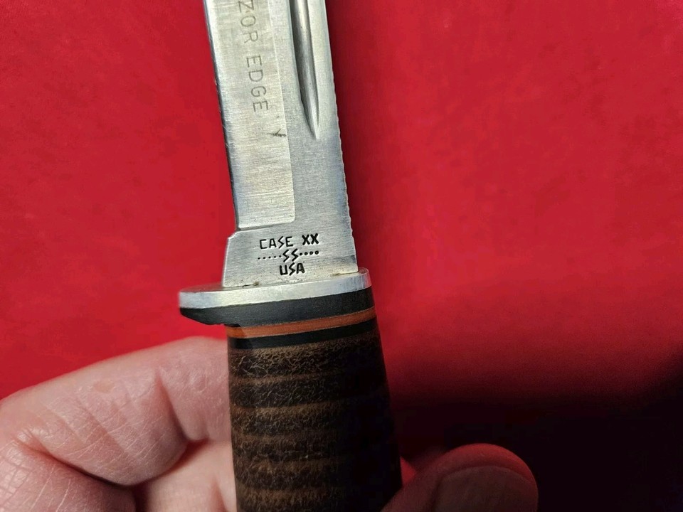 Vintage Case XX 316-5 SSP Fixed Blade Knife w/Stacked Leather Handle ...