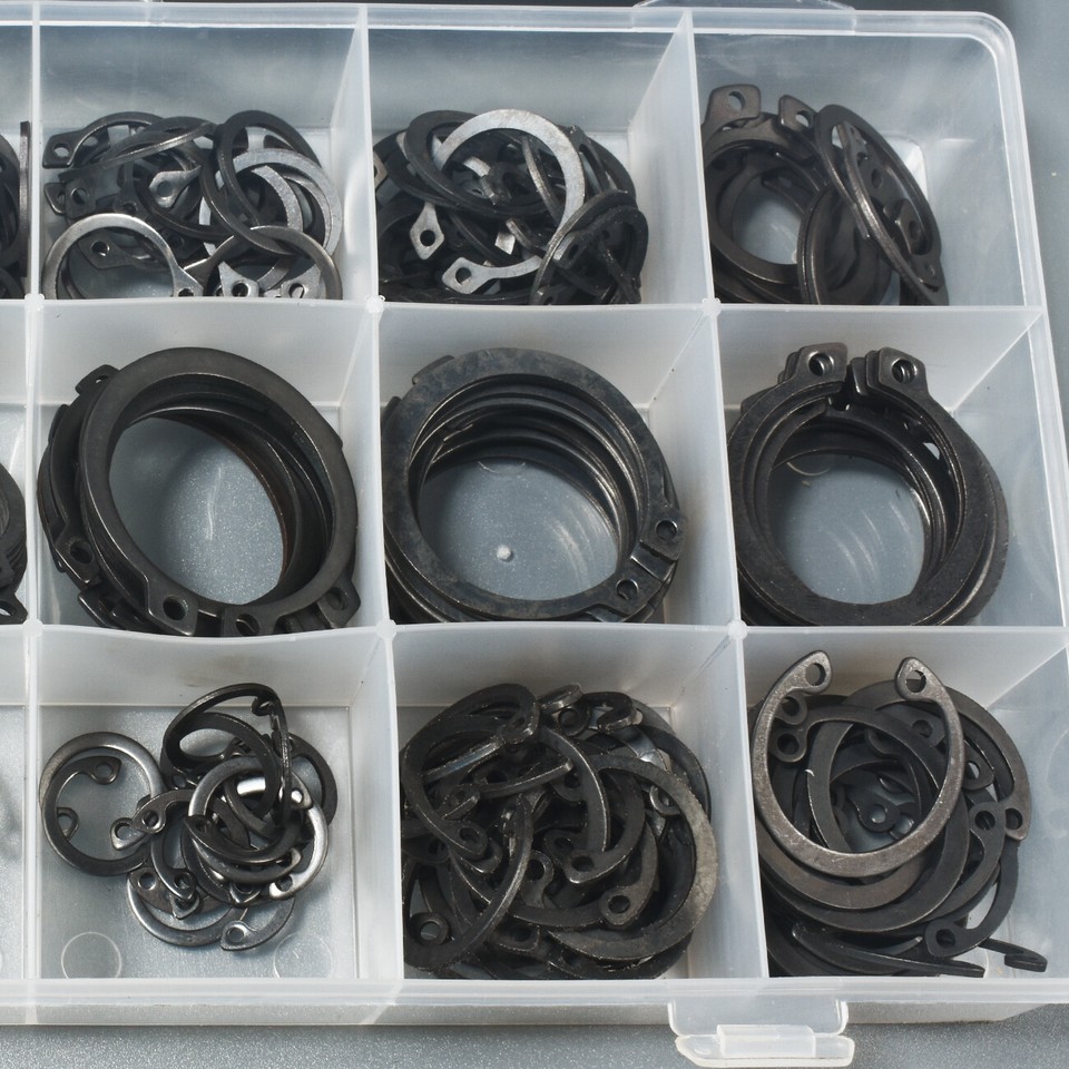 300Pcs Circlip Snap Ring C-Clip Assortment Car Kit Set 18 Sizes ...