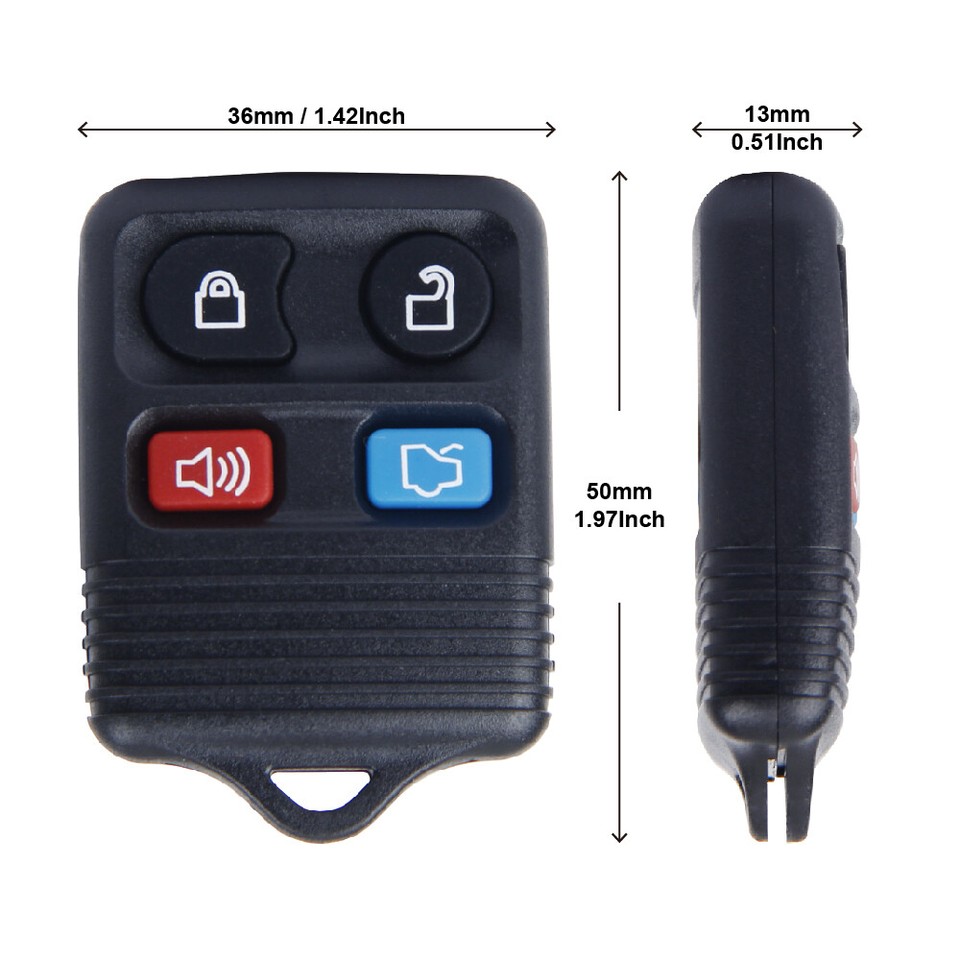 2x Car Remote Key Fob For 2000 2001 2002 2003 2004 2005 2006 Ford Crown ...