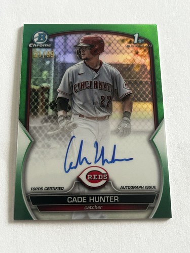 CADE HUNTER 2023 BOWMAN CHROME 1ST GREEN REFRACTOR AUTO /99 Q1691 | eBay