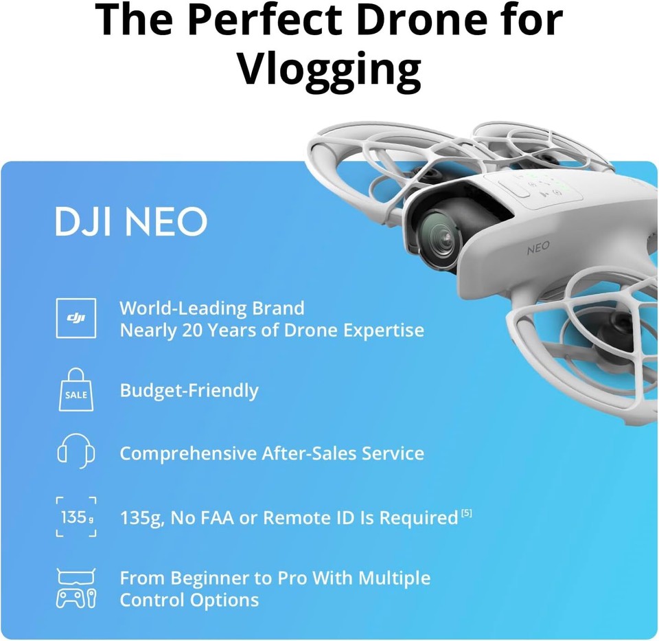DJI Neo Combo Self-Flying Camera Drone | Professional | Selfie Live ...