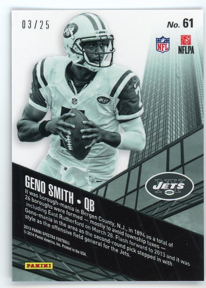 2013 Panini Spectra - City Limits Geno Smith #61 Red /25 (RC) for sale ...