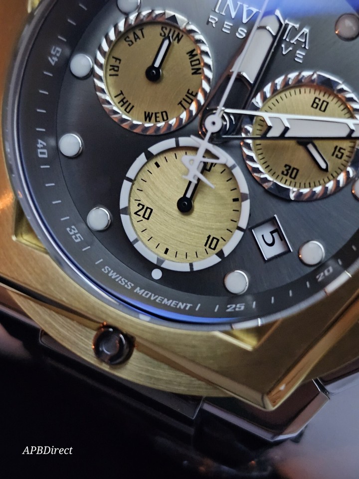 Invicta - HELIOS - Reserve Swiss Z60 Chronograph Gold Plated Bezel ...