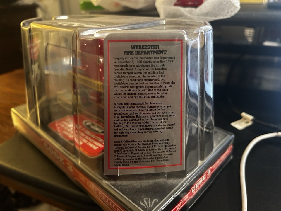 Code 3 Worcester Fire Department MA Fire E-One 1:64 NEW 12341 | eBay