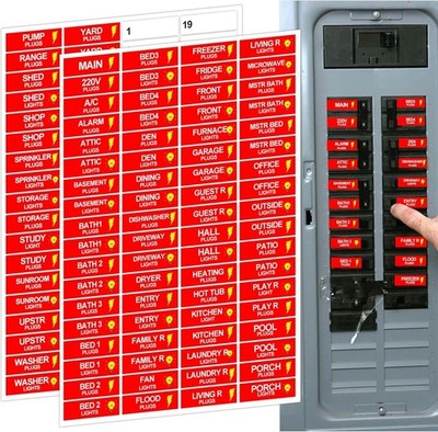 Circuit Breaker Box Label 0.5X1.5" Electric Fuse Panel Box ...