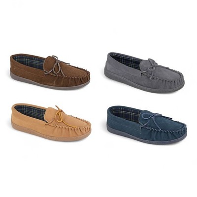 Mokkers Mens Moccasin Slippers Real Suede Leather Comfort Lined Shoes ...