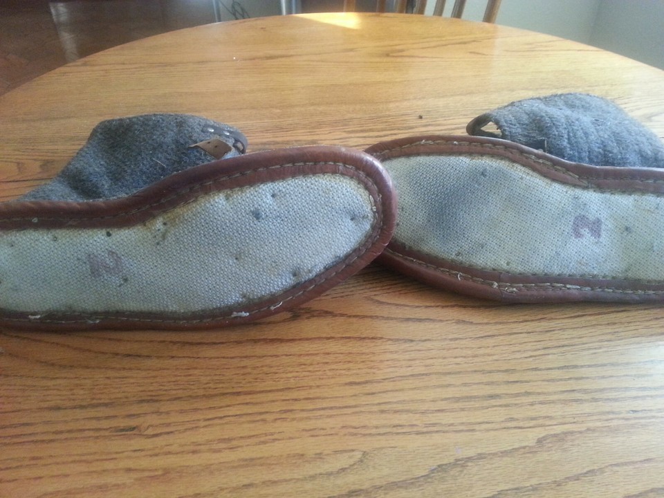 Genuine Vintage Swedish Military Surplus Wool Over Boots w/ Leather ...