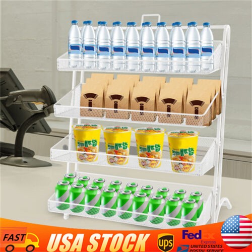 4 Tiers Candy Display Rack Retail Store Shelving Snack Storage ...