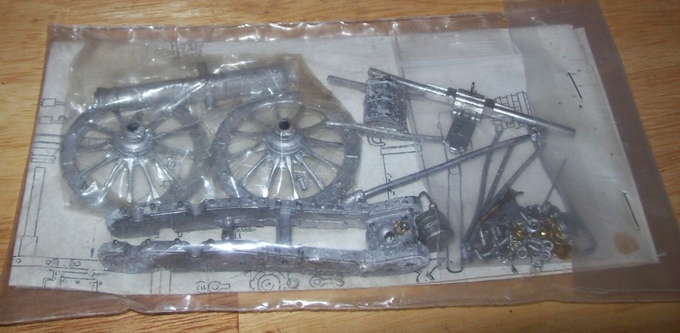 54mm 1/32 METAL HINCHLIFFE 12 PDR CANNON & 4 STROMBECKER ARTILLERYMEN ...