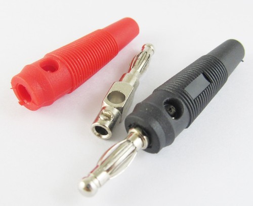 50pcs 55mm Audio Connector Red/Black Free Solder Nickel Plated Banana ...