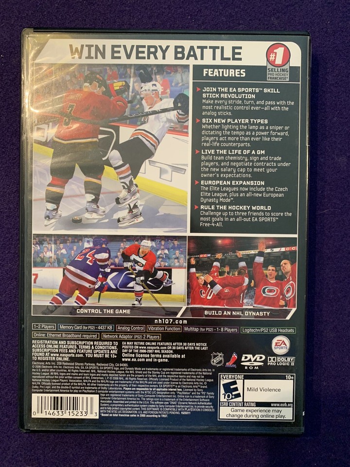 NHL 07 (Sony PlayStation 2, 2006) Hockey PS2 CIB with Manual Mint Disc ...