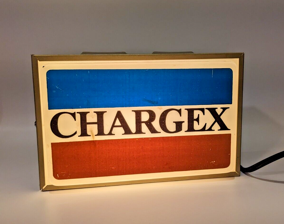 Vintage 1970s Lighted Chargex Advertising Lamp Sign Bank Retail Credit Card | eBay
