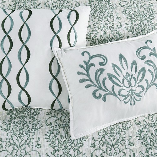 6-Piece Mayfair Printed Microfiber Quilt Set Soft Bedspread for Queen ...