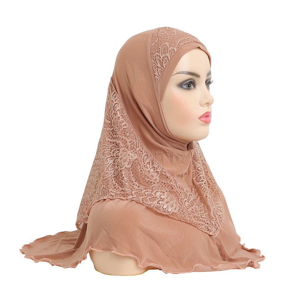 One Piece Amira Muslim Women Hijab Head Scarf Turban Lace Ready To Wear ...