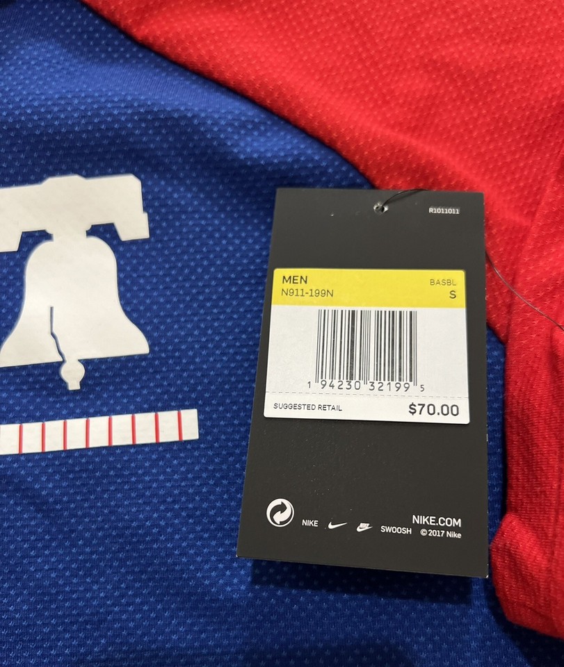 Nike Philadelphia Phillies Legacy Raglan Polo Shirt Men’s Size Small ...