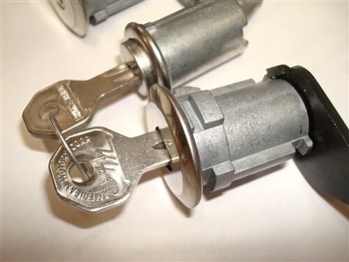 New AMC AMX Javelin Rebel Door Trunk Glove Locks & Original Logo Keys ...