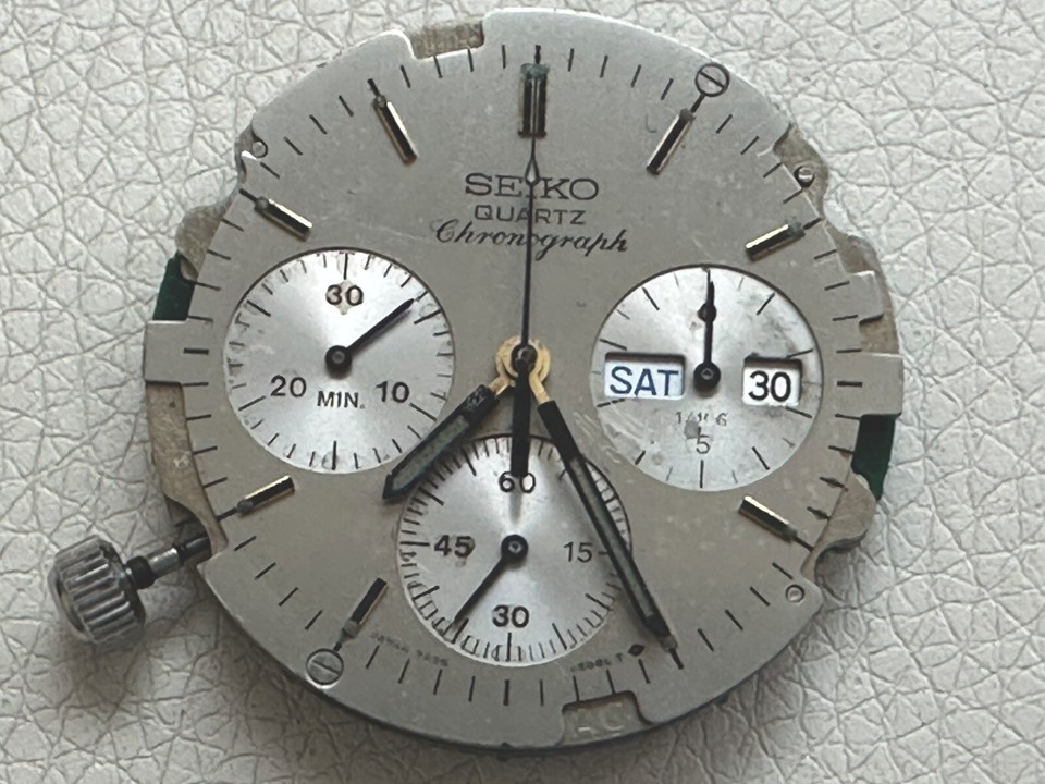 Seiko Chronograph 7a38 Movement! Partially Work! As Is For Parts Or ...