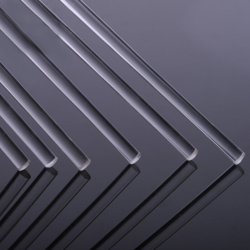 Clear Acrylic Rod 250mm Length Round Perspex Solid Bar 1 / 1.5 / 2 ...
