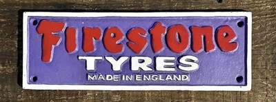 FIRESTONE Tyres, Made In England, Cast Iron Gas Station Sign, 4” x 11.5 ...