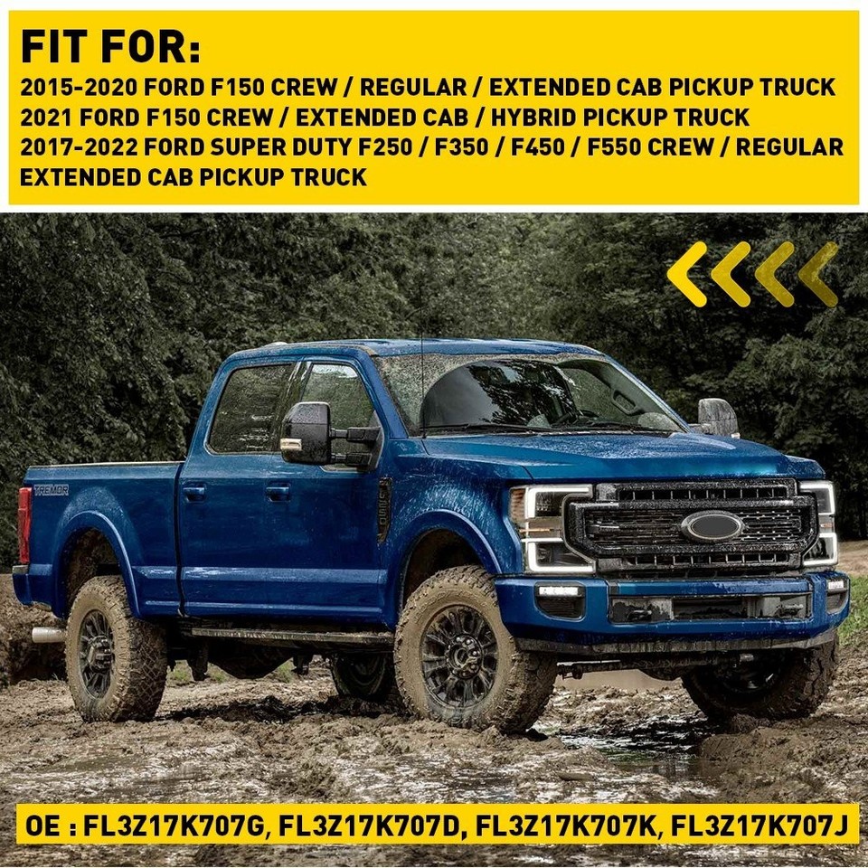 For Ford F-250 F-350 F450 Super Duty Passenger Side Tow Upper+Lower ...