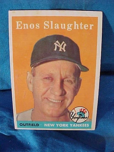 Orig 1958 TOPPS Baseball Card # 142 ENOS SLAUGHTER NY Yankees | eBay