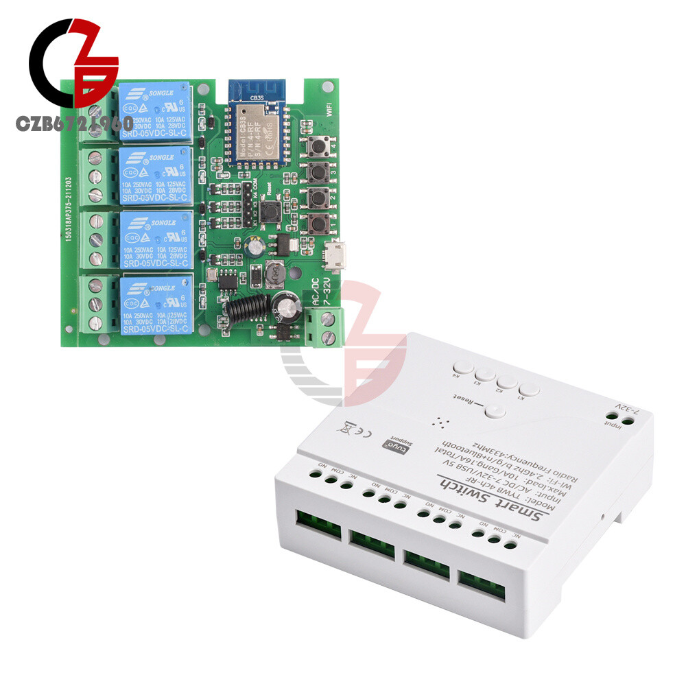 Micro USB5V/DC7-32V 4Ch Wifi Remote Control Relay Switch Module For ...