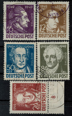 1949 SBZ, Serie Geburtstag Goethe gestempelt, Musterbild, MiNr. 234/38 ...