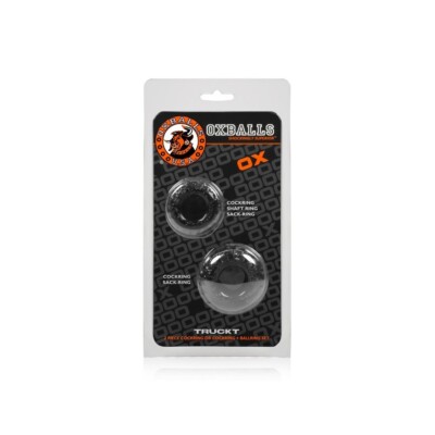 Oxballs Truckt 2pc Cockring Sack Ring Black - Penis Ball Enhancer Cock ...