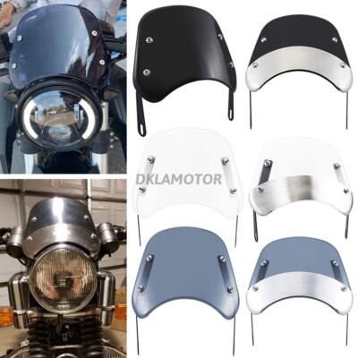 Motorcycle Windshield Windscreen Air Deflectors Fit For 5-7" Round ...