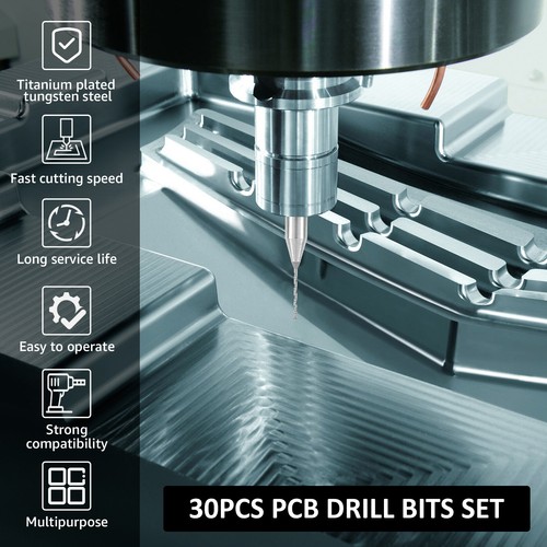 30Pcs PCB Drill Bits Set 0.1mm-3.0mm Wear-Resistant Micro Twist Spiral ...