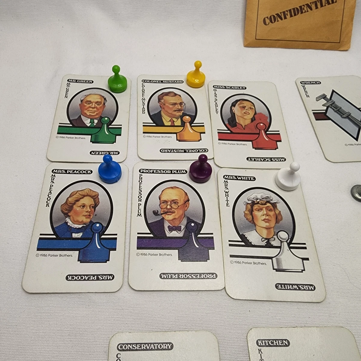 Clue Game Piece Cards