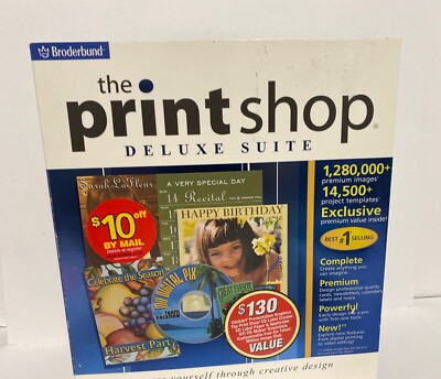 Broderbund The PrintShop Deluxe Suite Version 15/Read | eBay