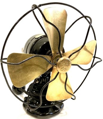 RESTORED "POLAR CUB" FAN WITH SOLID BRASS BLADES, FLUTED BASE, ORIGINAL ...